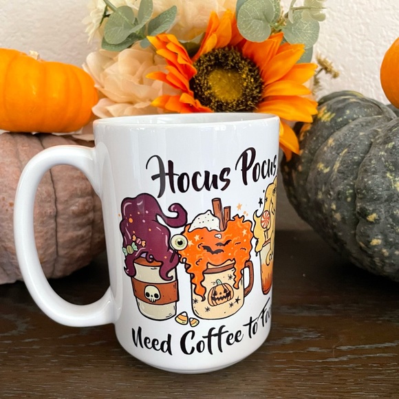 Handmade | Kitchen | Hocus Pocus I Need Coffee To Focus Custom Mug ...